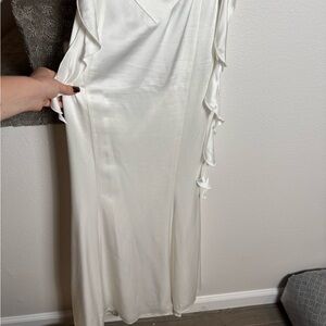 Nana Jacqueline | Dresses | White Strapless Dress With Ruffle Detail ...